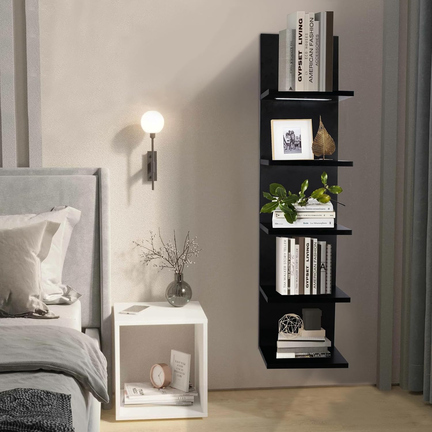 Amazon.com: Homaterial 5 Tier Wall Shelf Unit,Wall Mount Vertical Lack ...