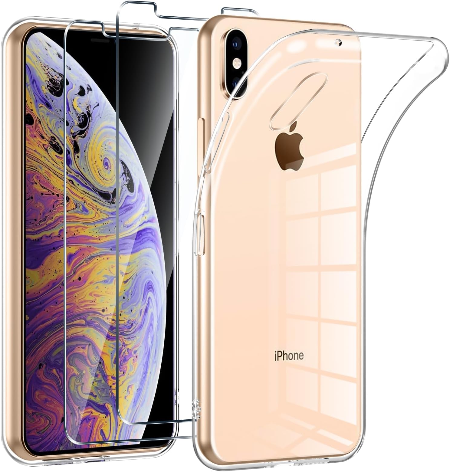 Whioltl Coque pour iPhone X/XS avec 3 Pièces Verre Trempé Protection ...