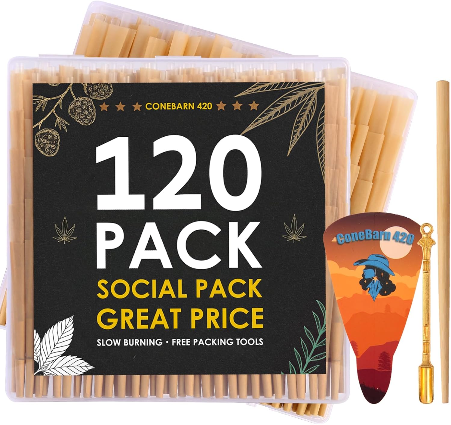Amazon.com: 120 Pack Pre Rolled Cones | Natural Slow-Burning Cones ...