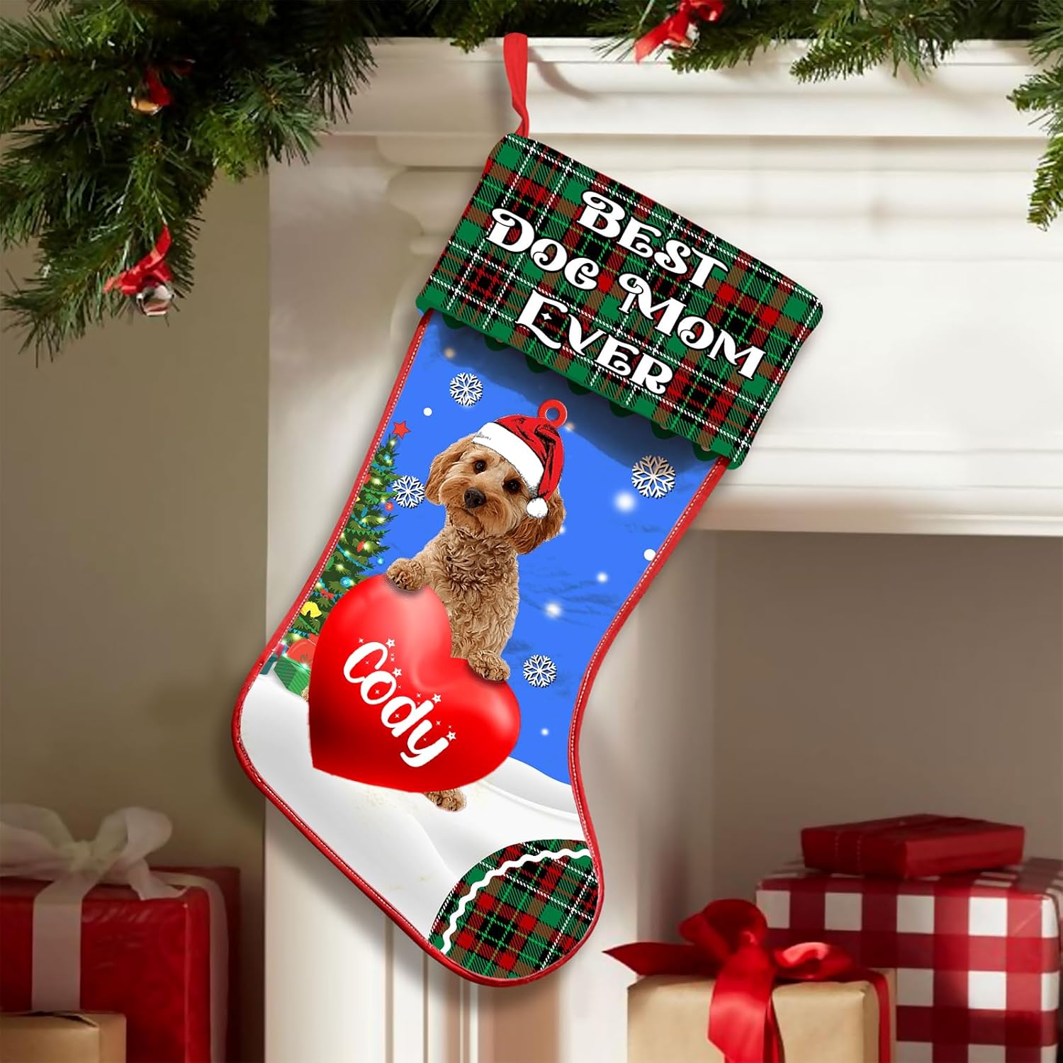 Amazon.com: Lovely POD Personalized Cockapoo Dog Stockings Christmas ...