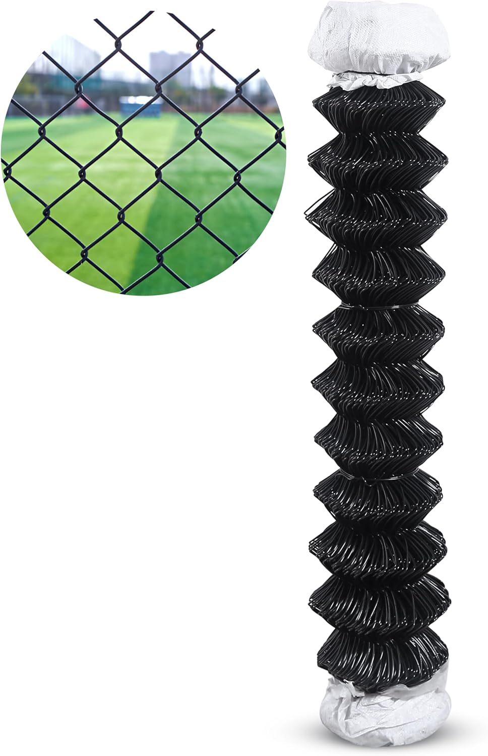 Amazon.com : Black PVC Chain Link Fence 4 FT x 50 FT | 11.5 G (3.0mm ...