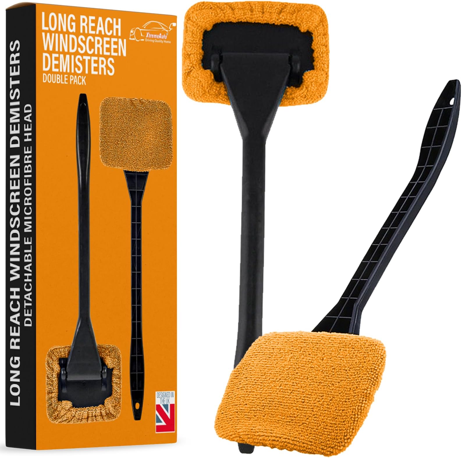 Xtremeauto Pivoting Microfiber Car Windscreen Cleaner Demister Double ...