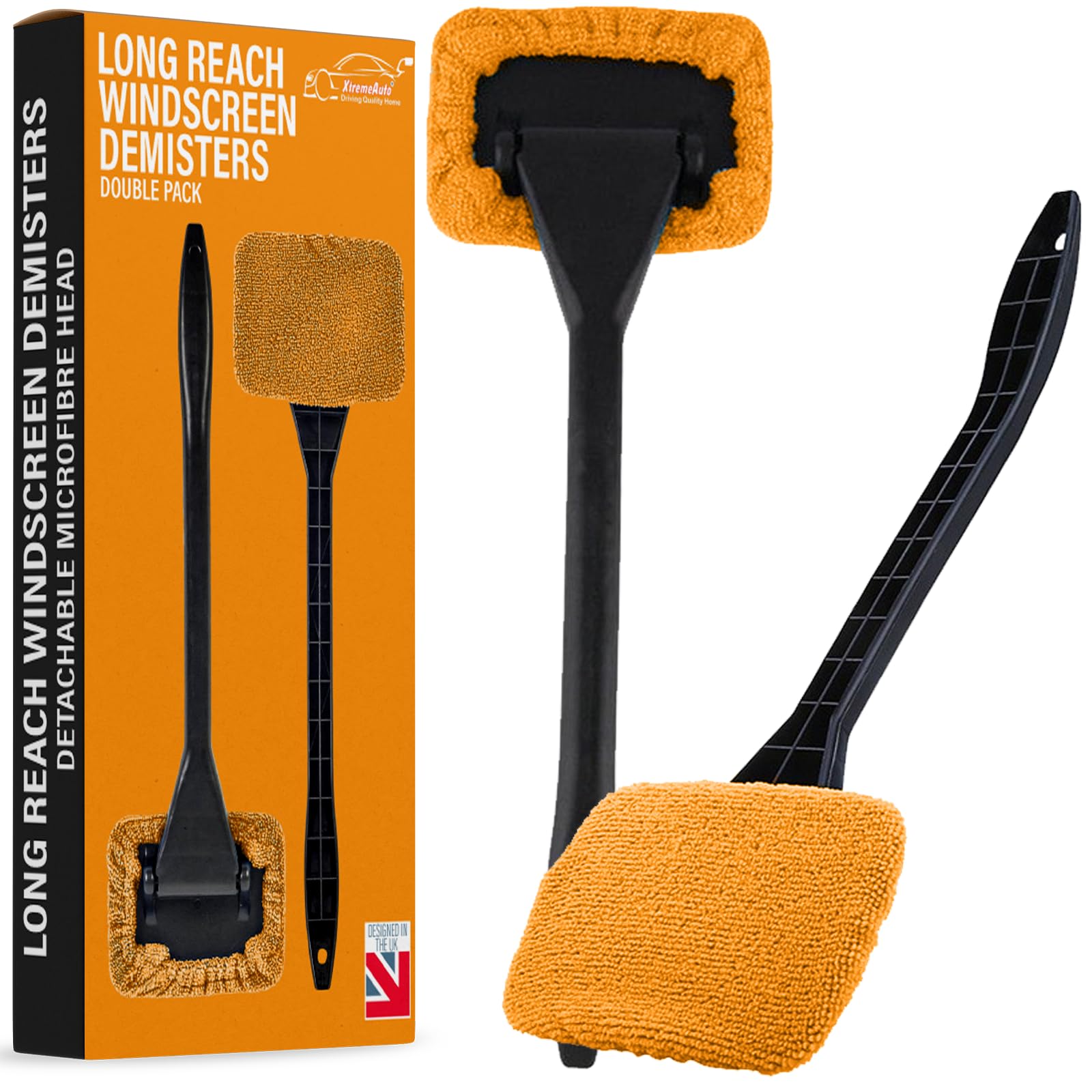 Xtremeauto Pivoting Microfiber Car Windscreen Cleaner Demister Double ...