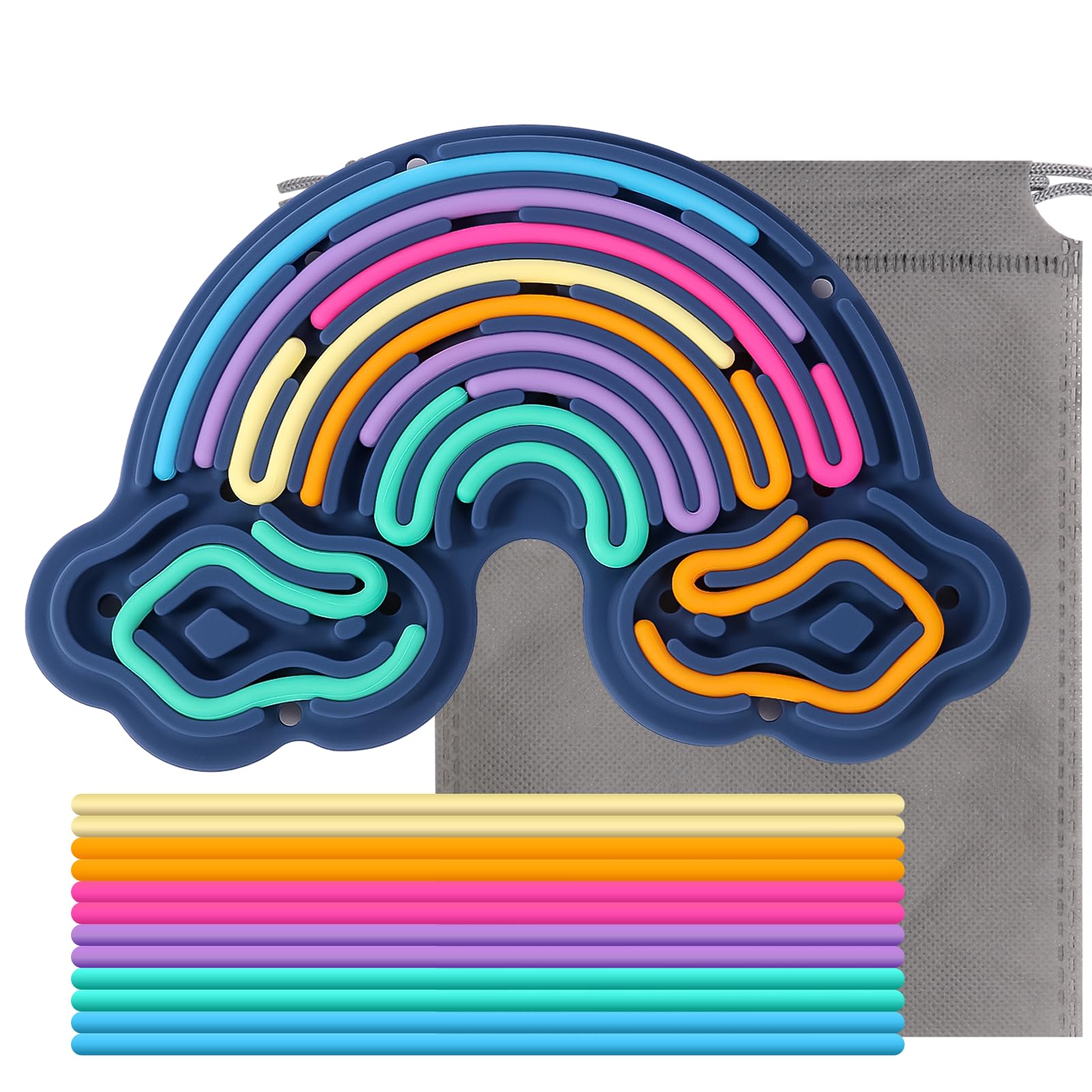 Amazon.com: Hongvkae Sensory Activity Board Silicone Fidget Toy, Double ...
