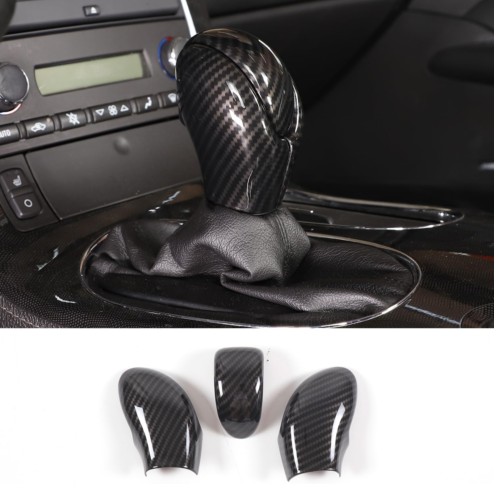 Amazon.com: Fewshaw Carbon Fiber Style Automatic Gear Shift Head Cover ...