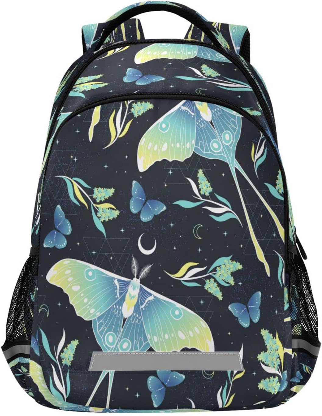 Amazon.com: ALAZA Teal Blue Butterfly Moon Star Backpacks Travel Laptop ...