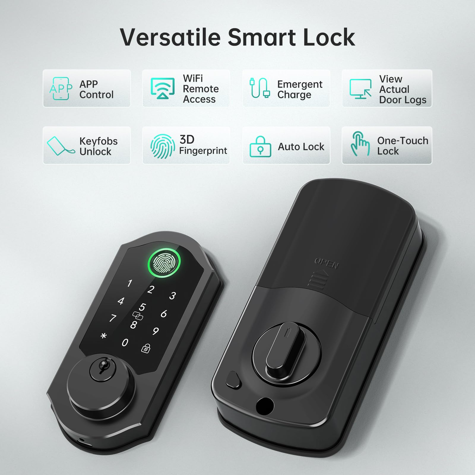 Snapklik.com : Hornbill Smart Lock WiFi Deadbolt: Keyless Entry Front ...