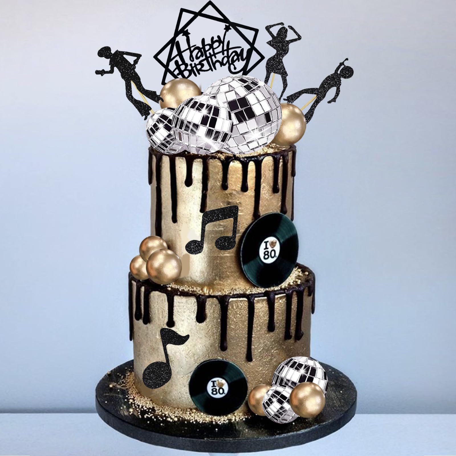 Amazon.com: 36Pcs Disco Ball Cake Toppers Music Dancing Themed Cake ...