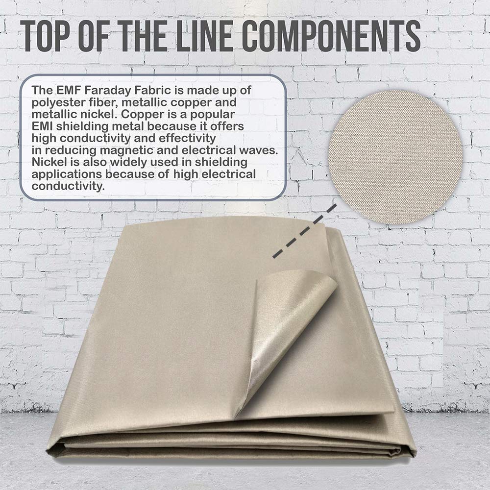 JJ CARE Faraday Fabric 44"x39” [Pack of 2] Military Grade EMF Shielding ...