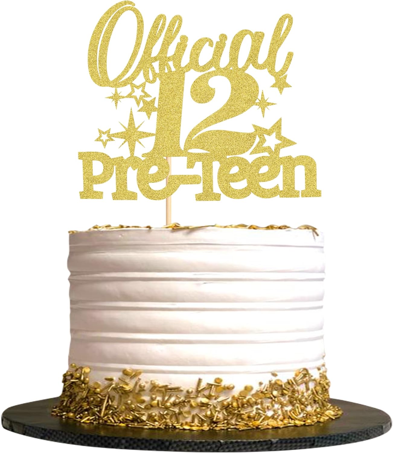 Blumomon 1Pc Official Pre-Teen 12 Cake Topper Gold Glitter Happy 12th ...