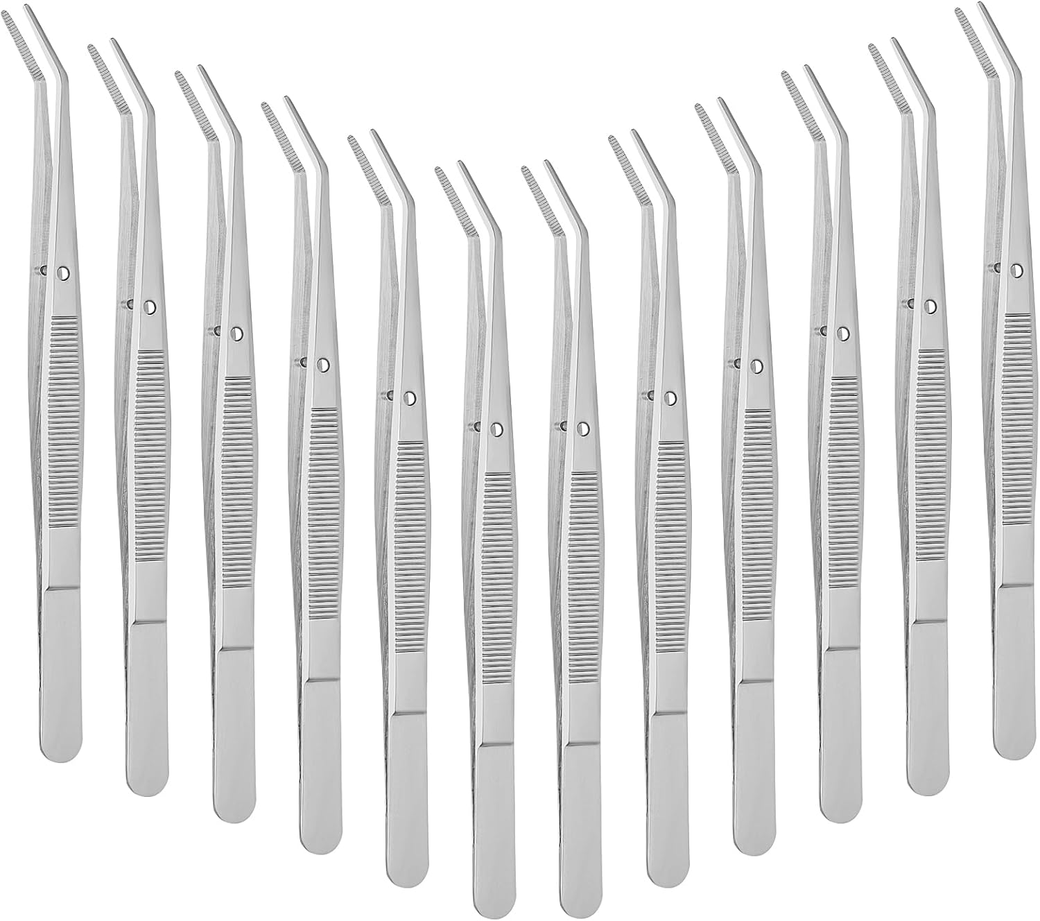 Amazon.com : Toemics 12 Pieces Stainless Steel Tweezers, with Curved ...