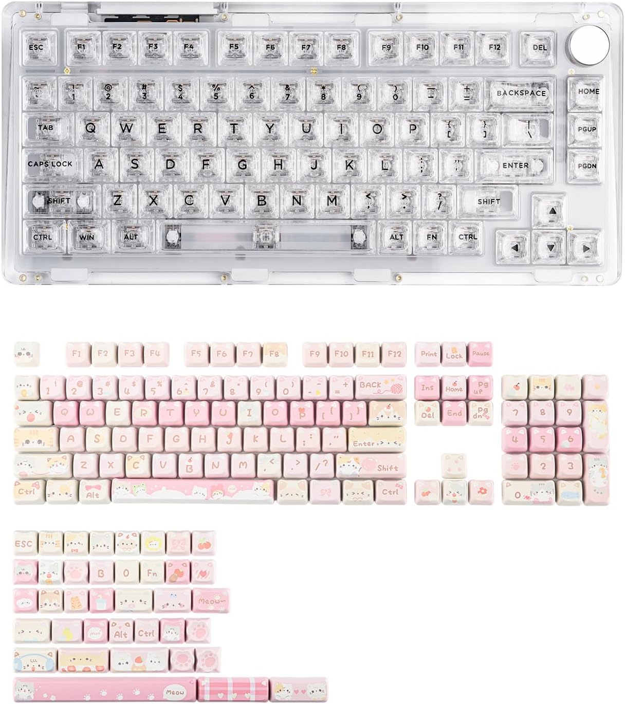 Amazon.com: KiiBoom Phantom 81 V2 75% Crystal Gasket Mechanical ...