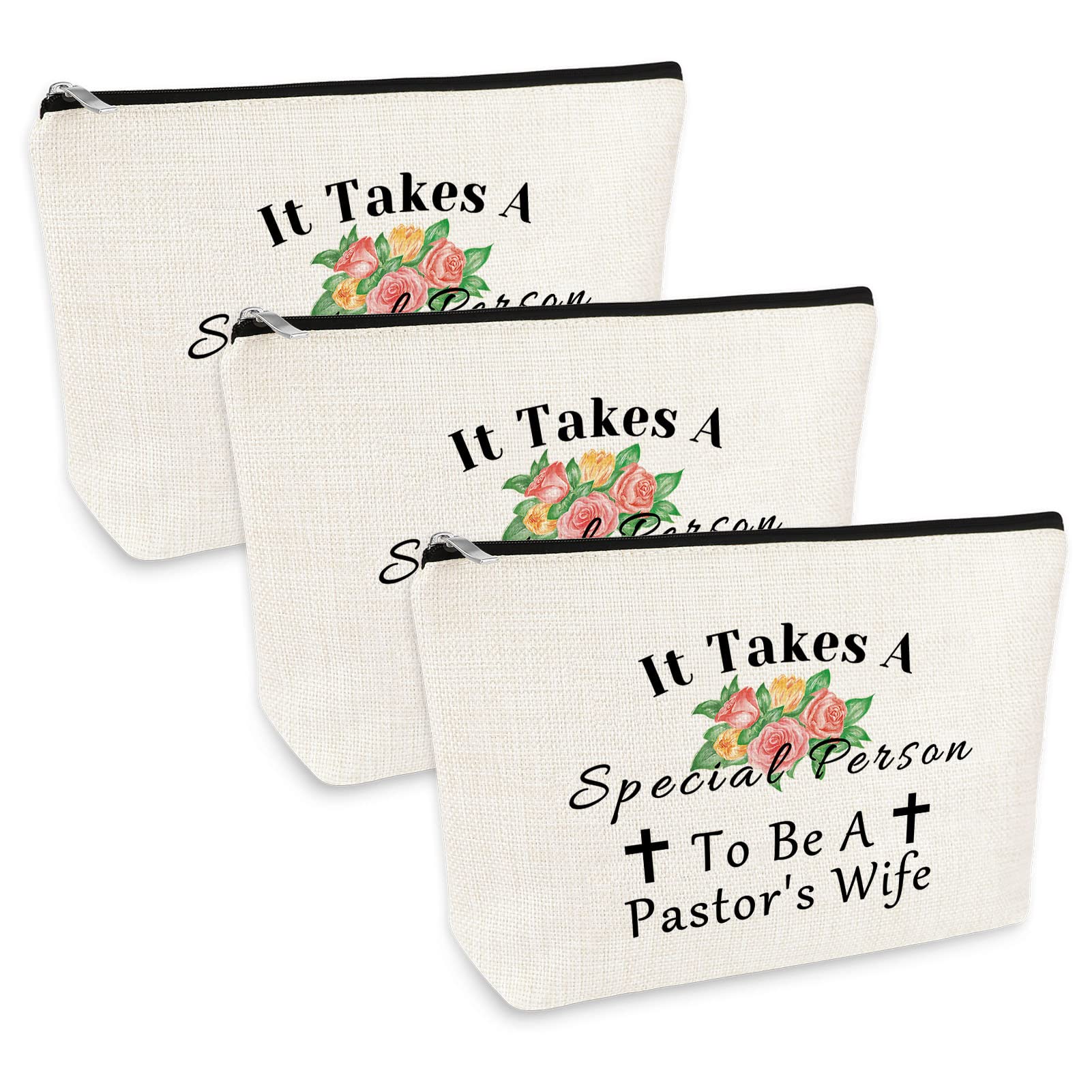 Amazon.com: 3 Pcs Pastor’s Wife Gift Makeup Bag Pastor's Wife ...