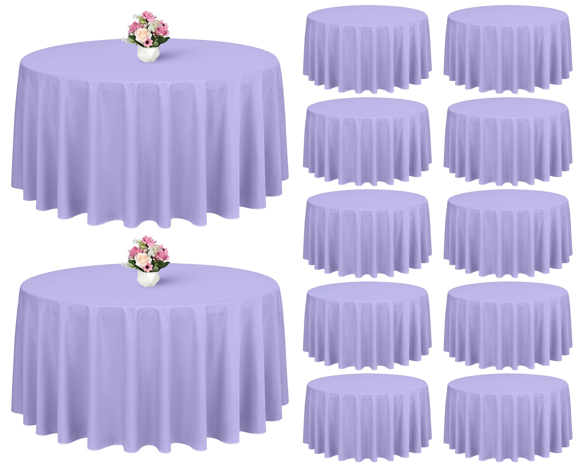 Amazon.com: Showgeous 12 Pack Lavender Round Tablecloth 120 Inch ...