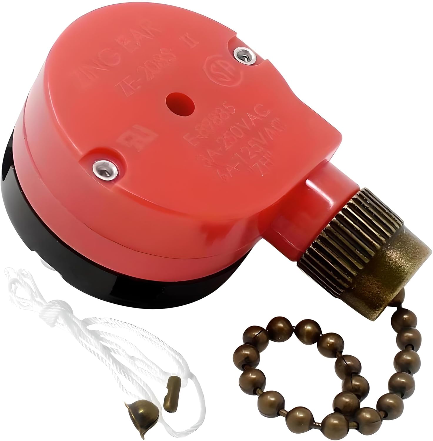 CeilingFanSwitch Zing Ear ZE-208s Switch 3 Speed Pull Chain Control ...