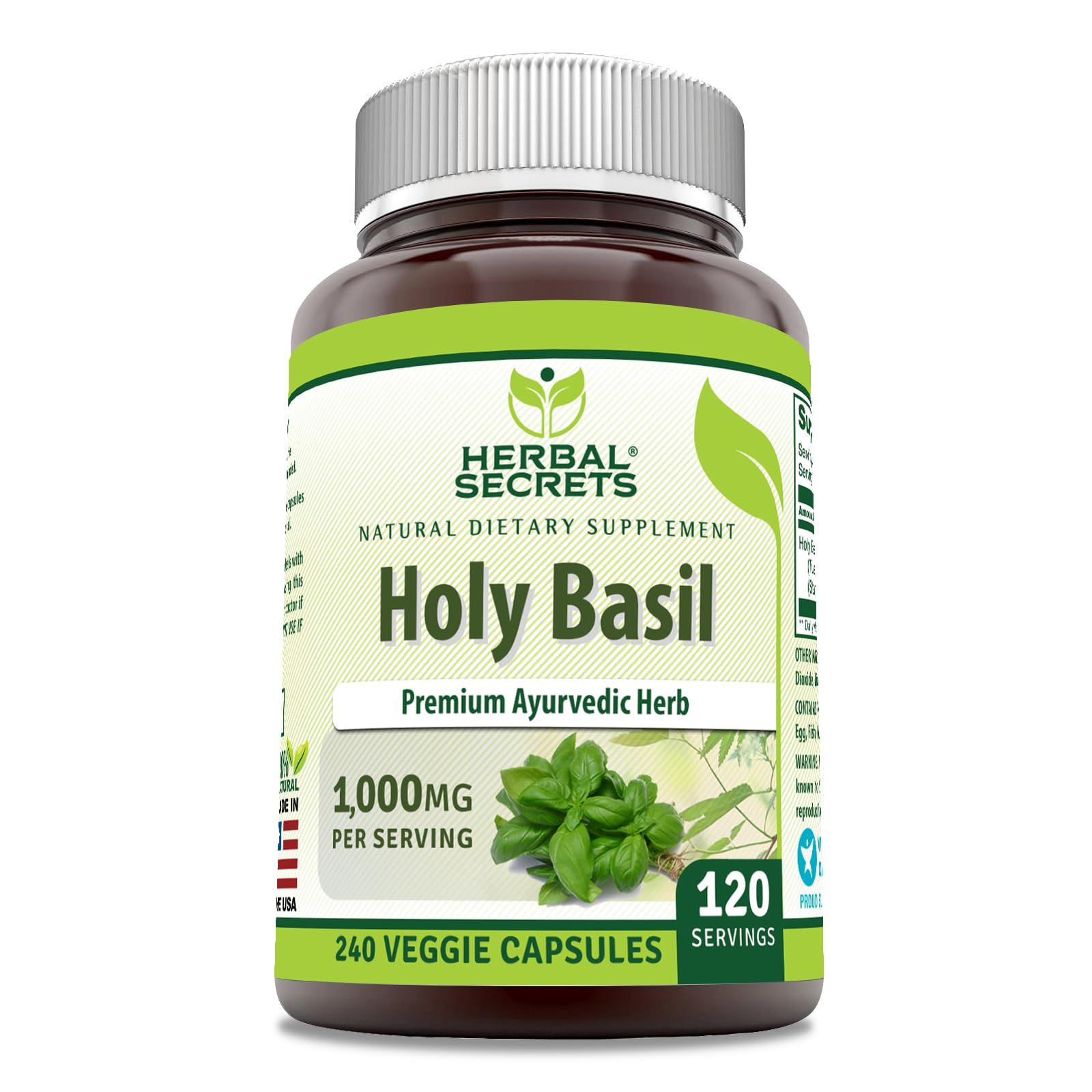 Amazon.com: Herbal Secrets Holy Basil Supplement | 1000 Mg Per Serving ...