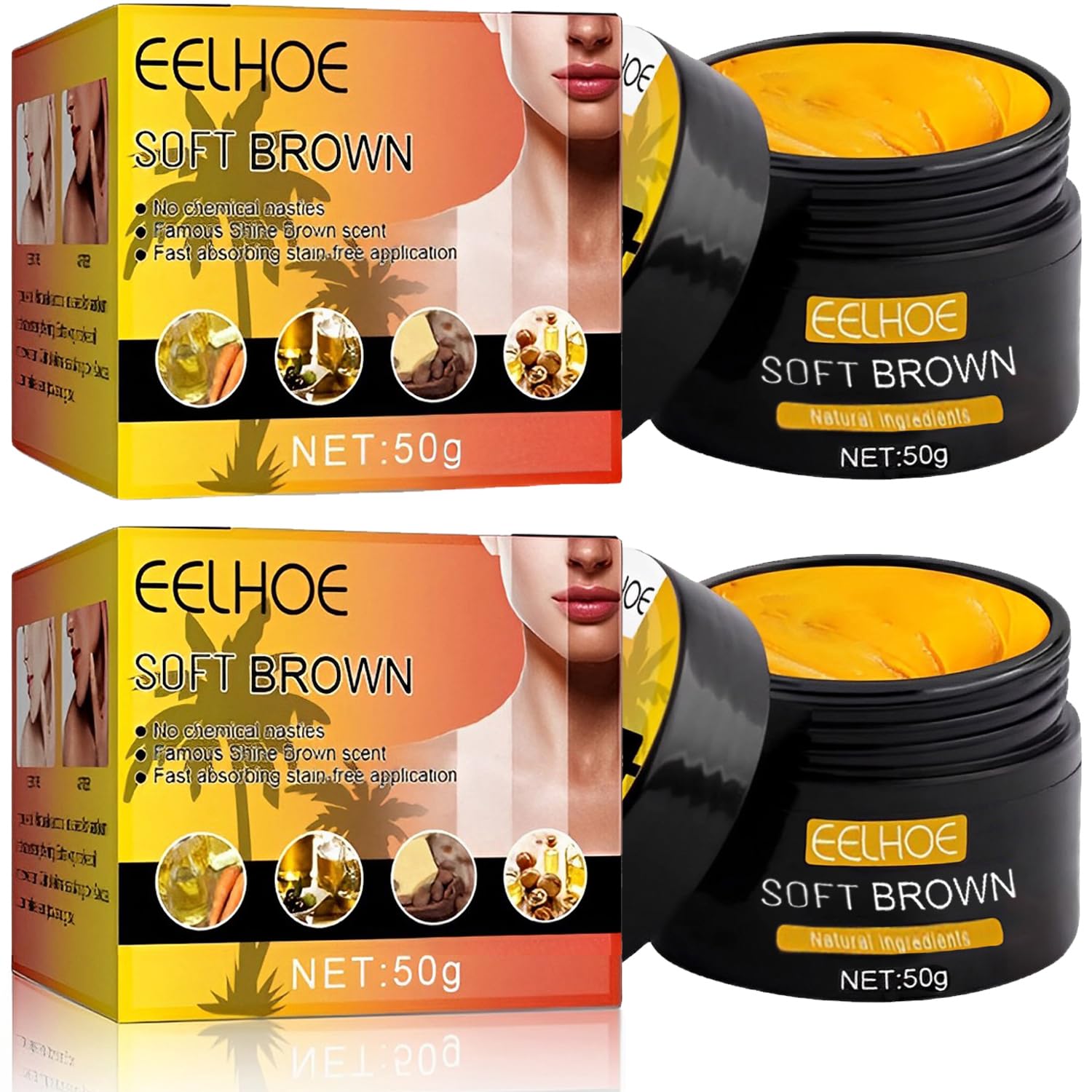 Amazon.com : 2PCS Eelhoe Tanning Gel, Eelhoe Soft Brown Intensive ...