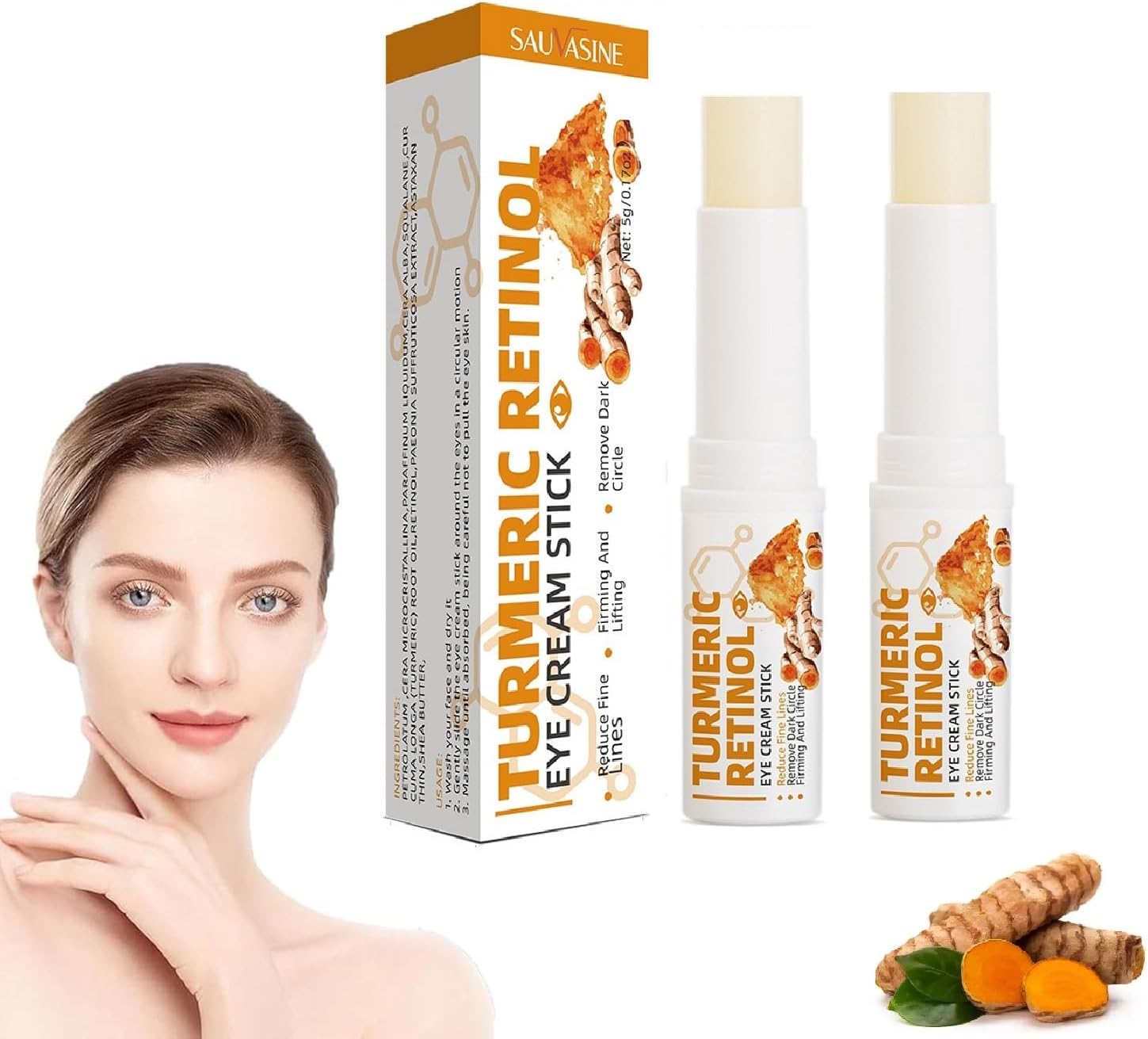 Amazon.com: 2PCS Turmeric Retinol Eye Cream Stick,Eyebalm Stick For ...