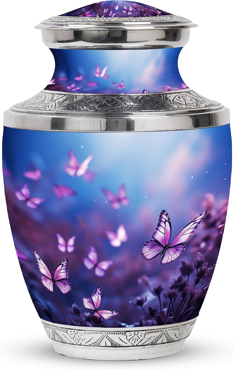 Amazon.com: SUBSH Purple Butterflies On Purple Meadow - Urn for Ashes ...
