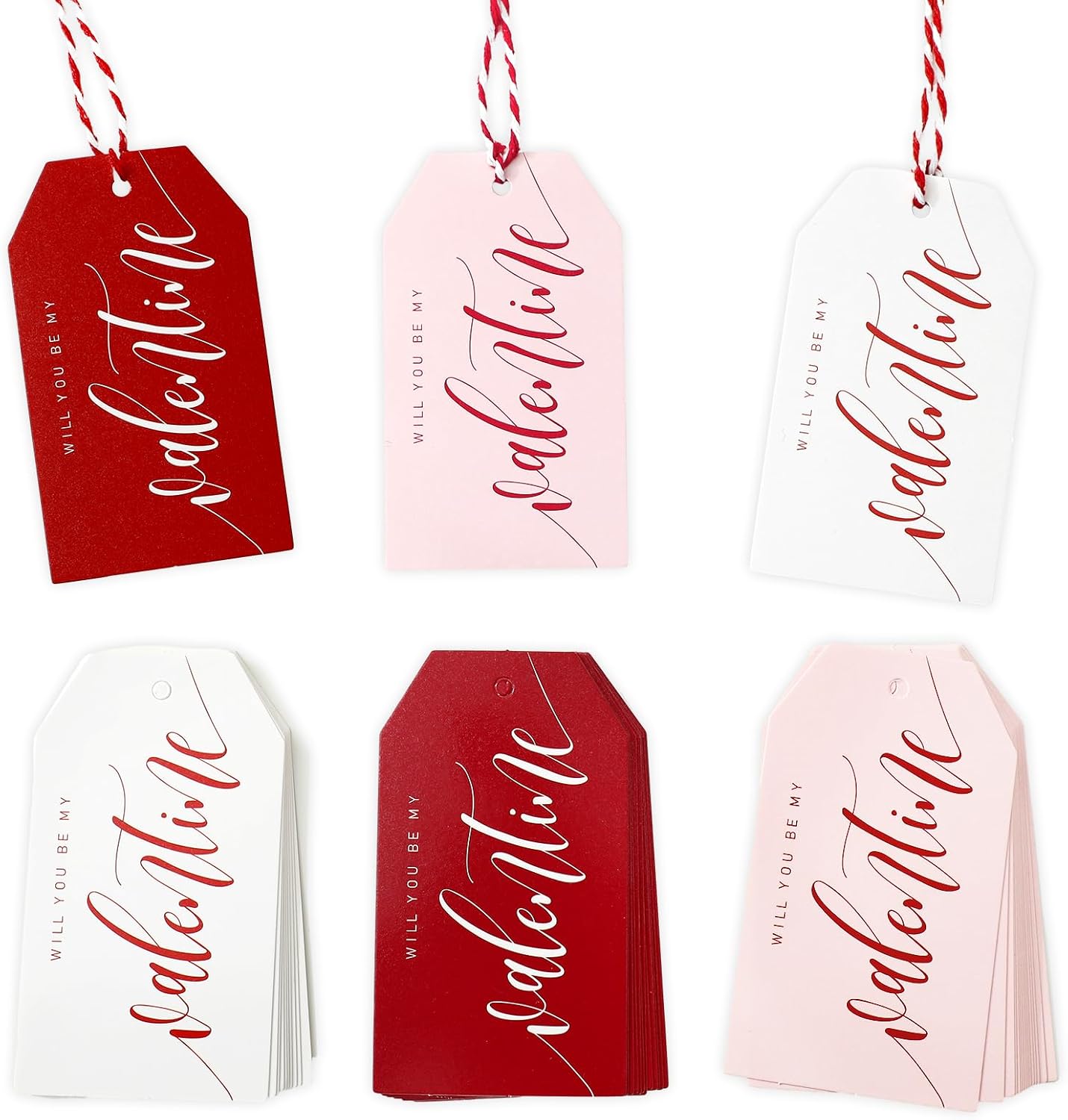Amazon.com: Whaline 120Pcs Valentine' s Day Paper Gift Tags Hanging Tag ...