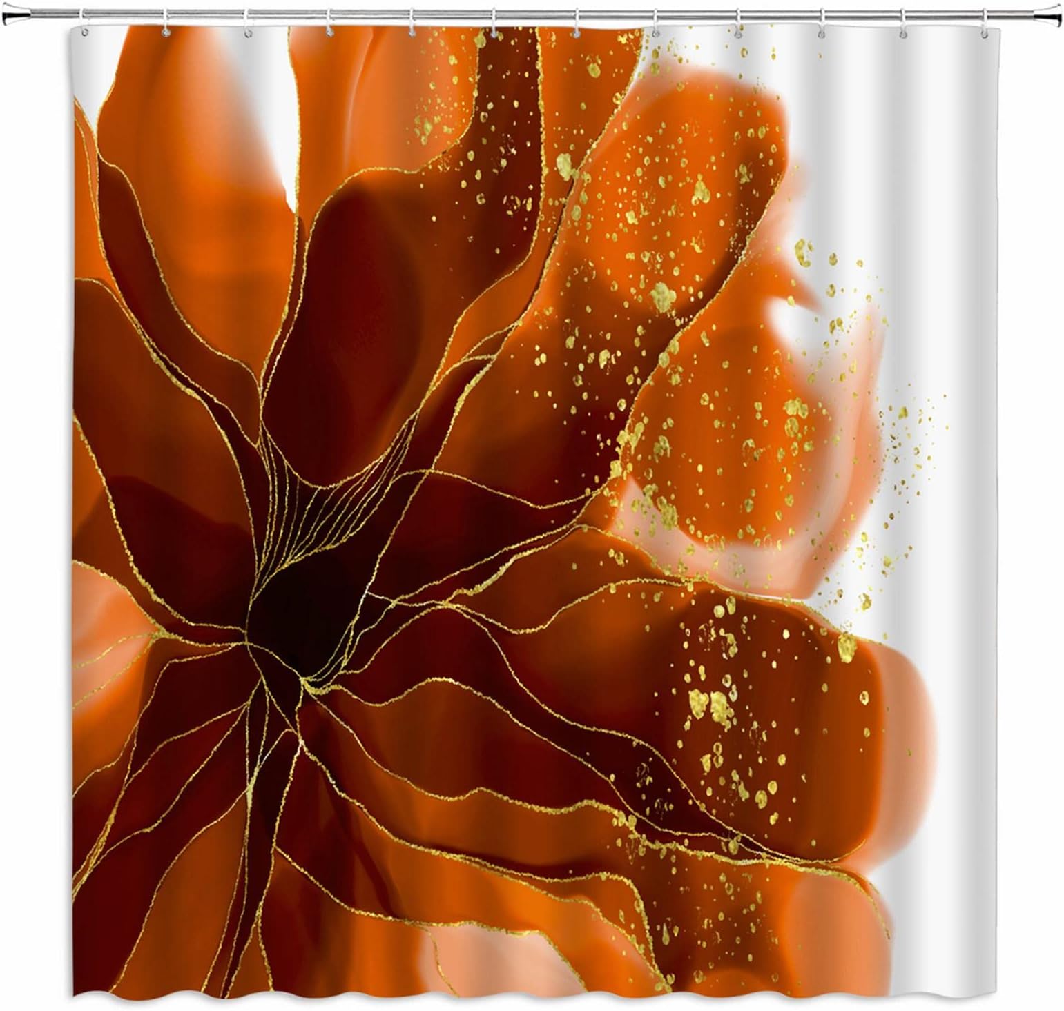 Amazon.com: Burnt Orange Waterproof Shower Curtains Set - Extra Long 72 ...