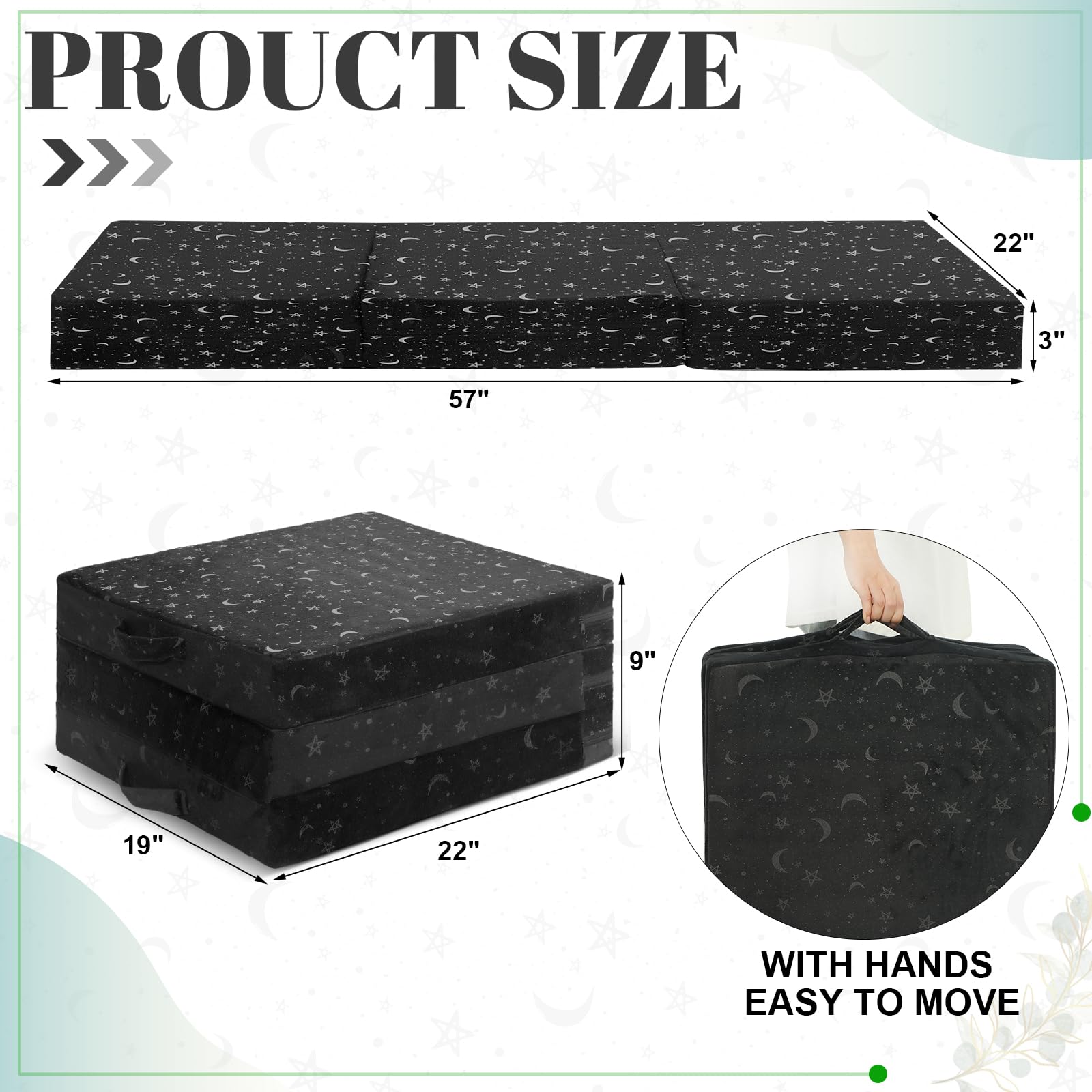 Timgle Foldable Floor Mattress for Kids Glow in The Dark Toddler Floor ...