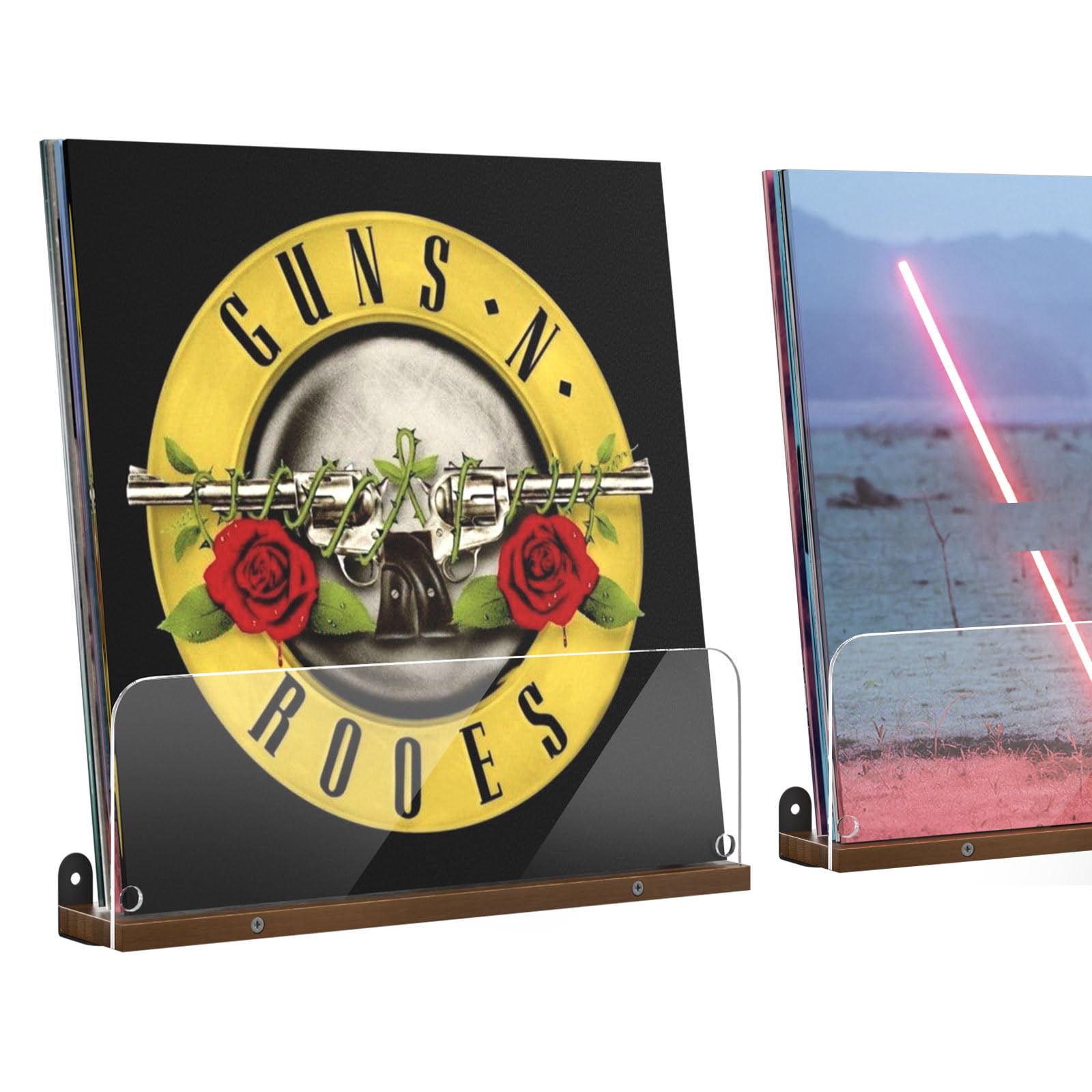 Snapklik.com : 2 Pack Vinyl Wall Mount Shelf- Record Wall Display ...