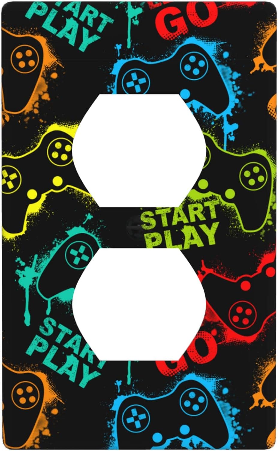 Video Game Controller 1-Gang Duplex Outlet Device Receptacle Wallplate ...