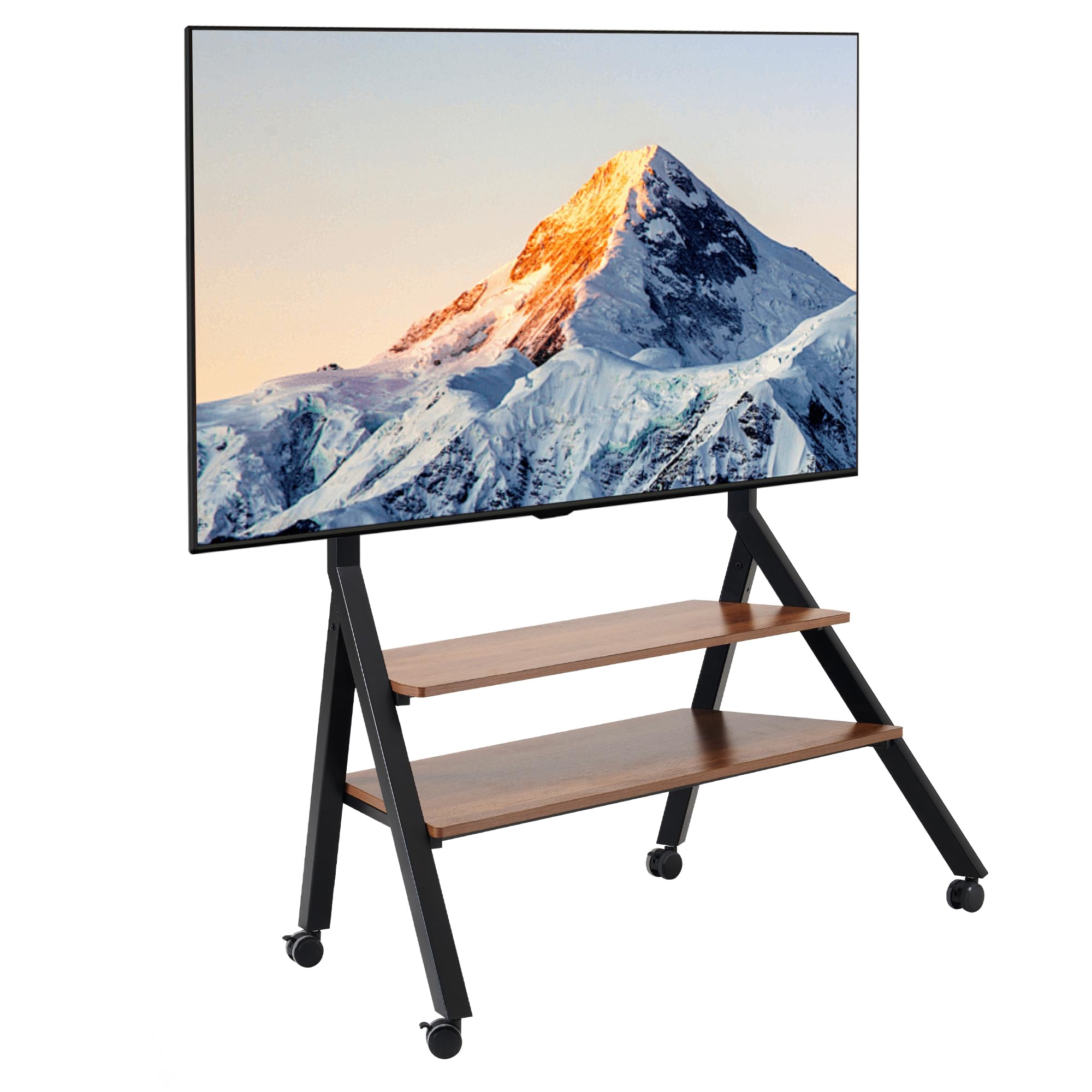 Amazon.com: HUVIBE Mobile TV Stand with Wheels, Height Adjustable ...