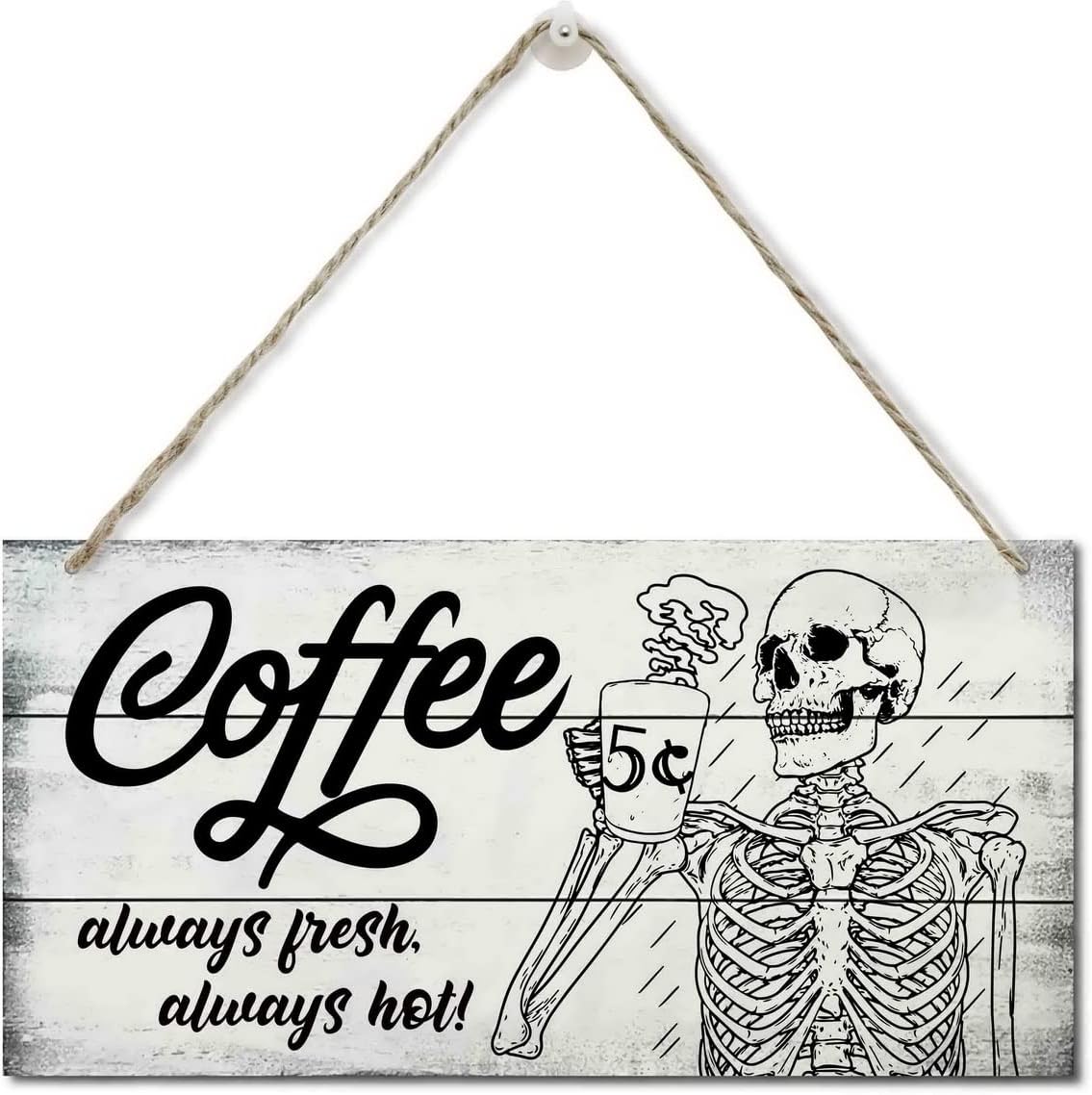 Amazon.com: Hanging Coffee Signs, Always Fresh, Always Hot! Coffee 5 ...