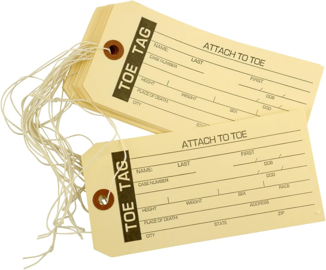 Amazon.com: Crime Scene Toe Tag (50pk) : Clothing, Shoes & Jewelry