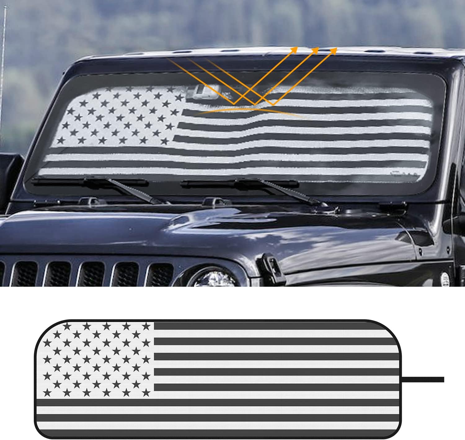Amazon.com: Windshield Sun Shade Compatible with Jeep Wrangler JL JLU ...