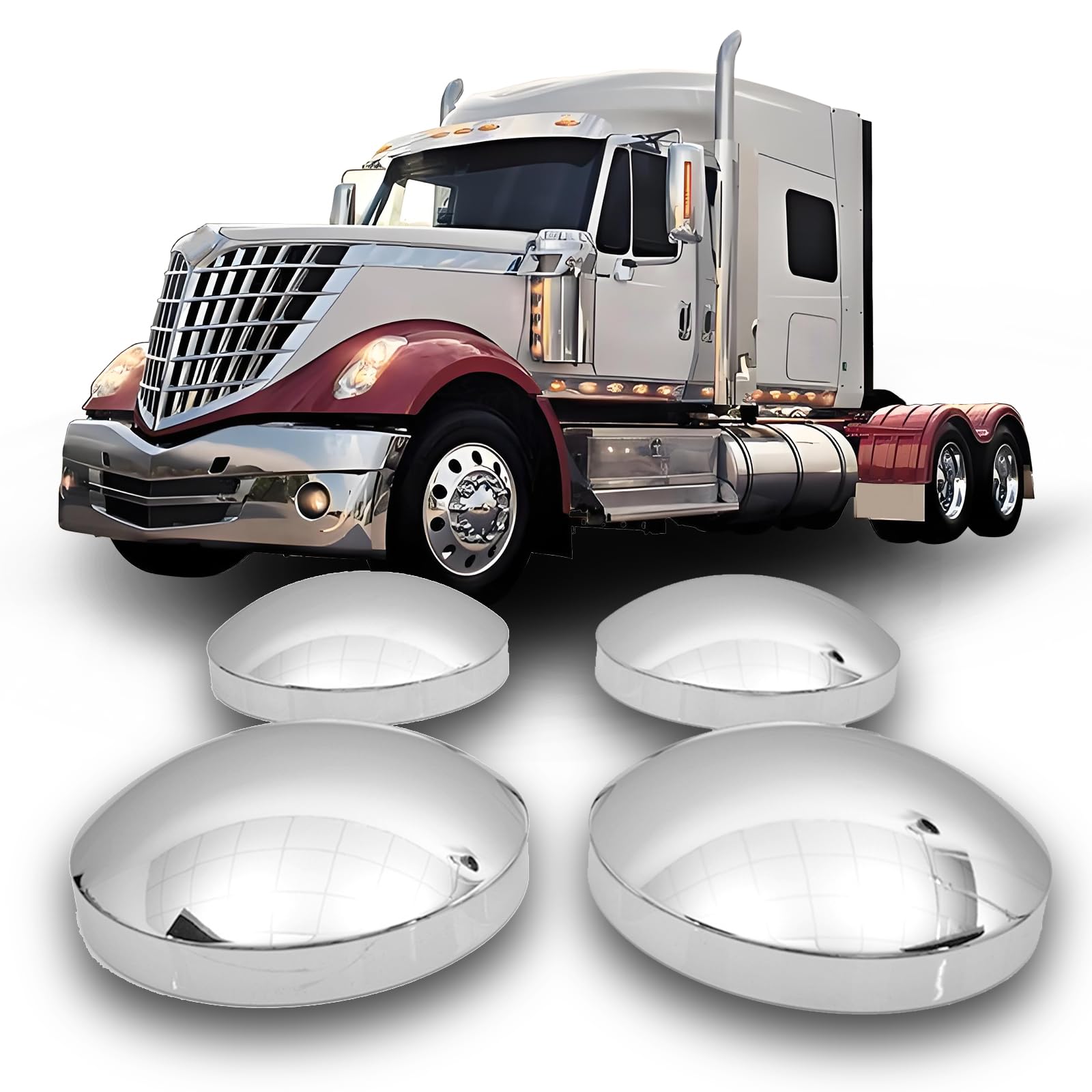 Amazon.com: YUANJUFITT 4 pcs Dome Metal Semi Truck Hub Covers 8 Inch ...