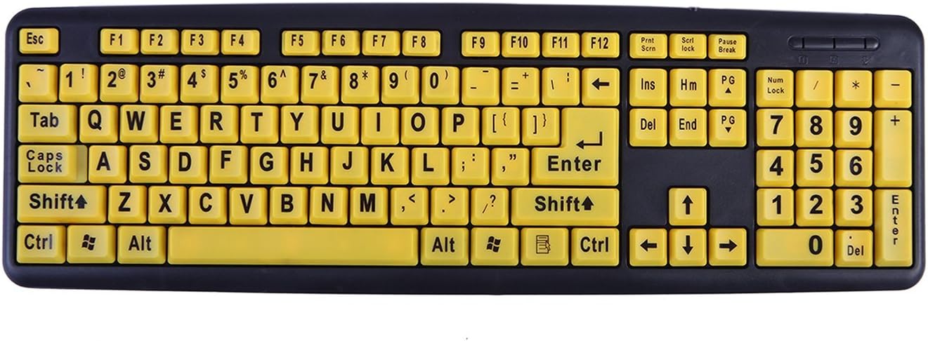 Hde Large Print Keyboard Wired Large Letter Key Keyboard Usb ...