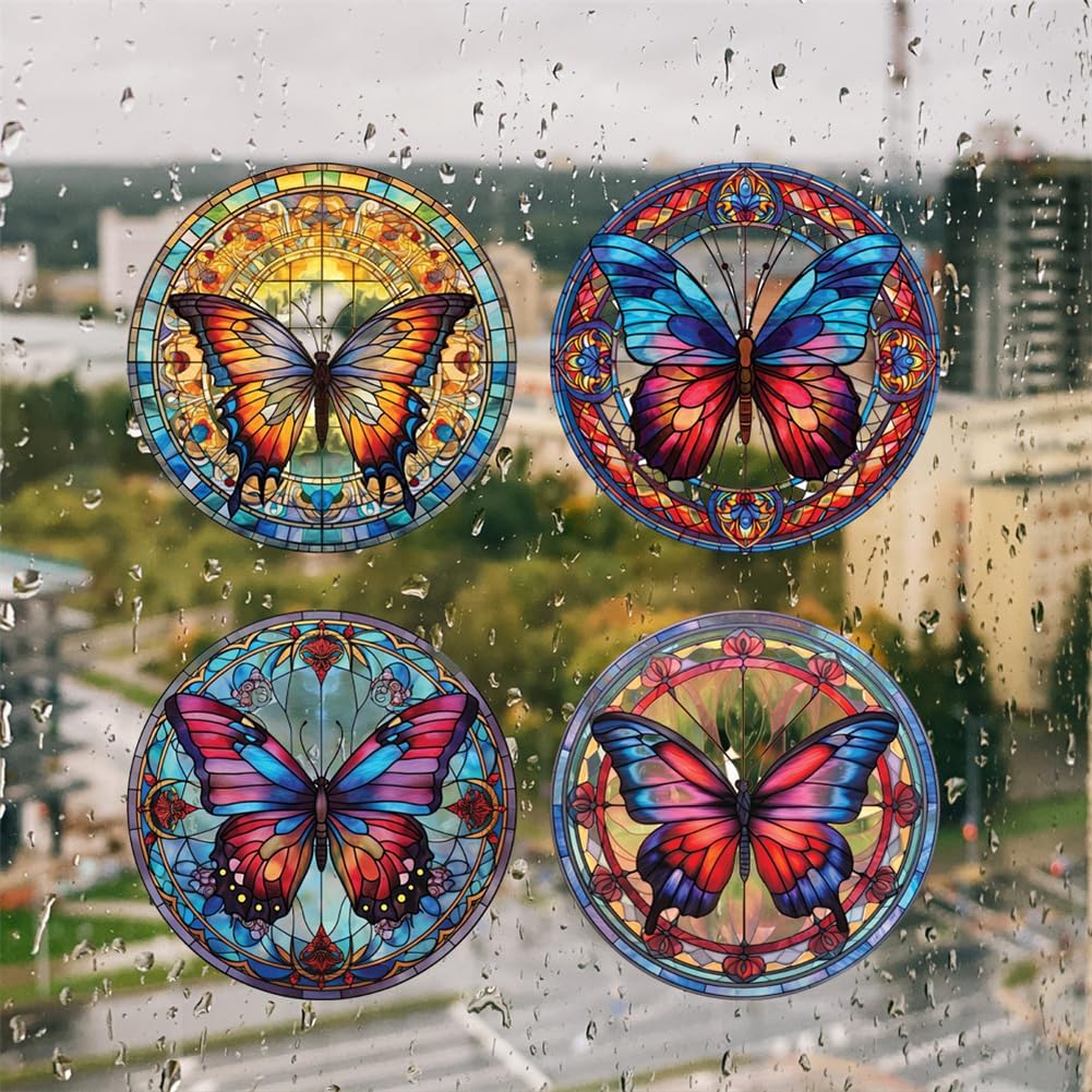 Amazon.com: Ptsygantl 4Pcs Butterfly Window Stickers, Removable Non ...