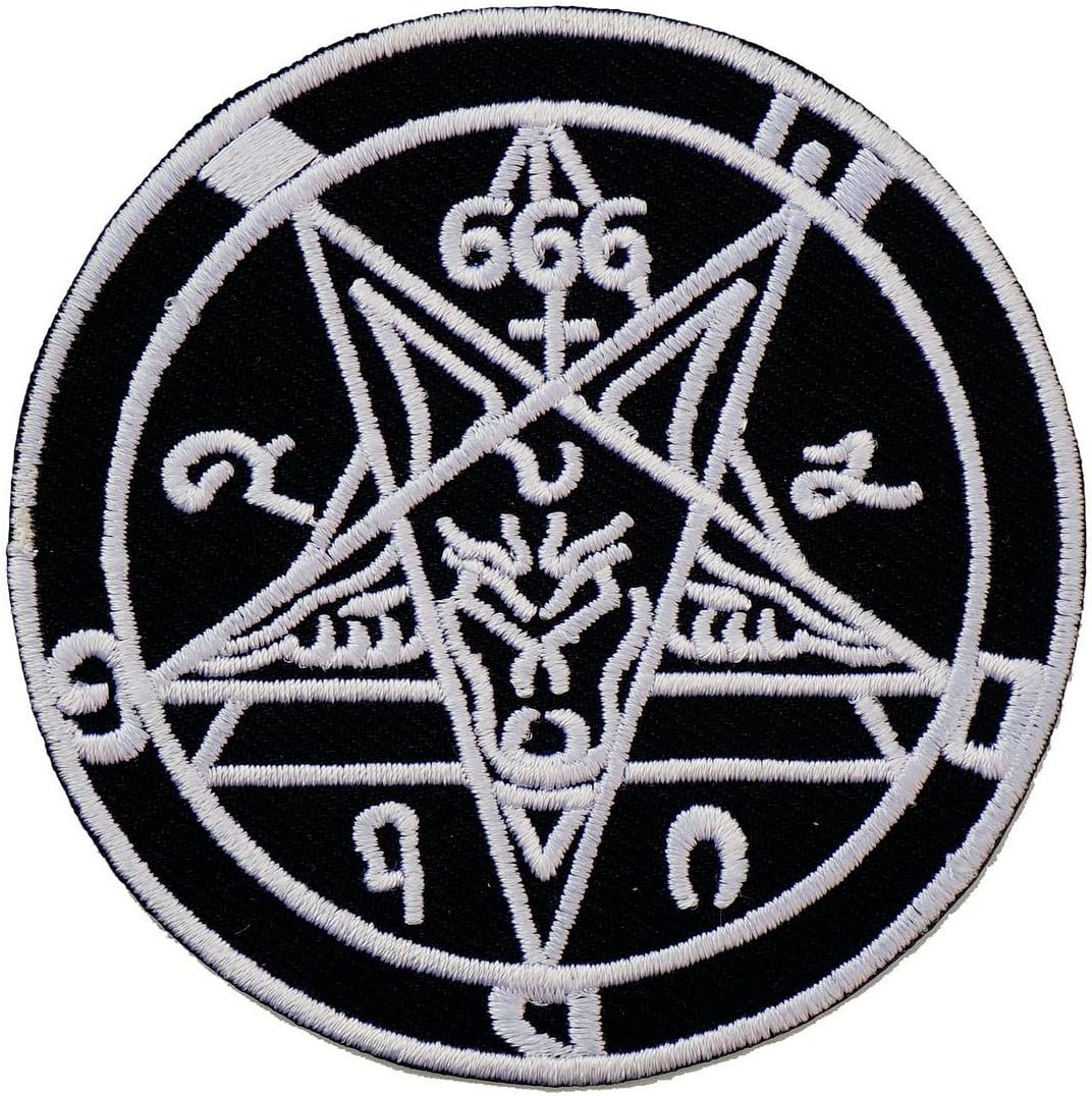 Amazon.com: Graphic Dust Satanic Goat Head Embroidered Iron On Patch ...