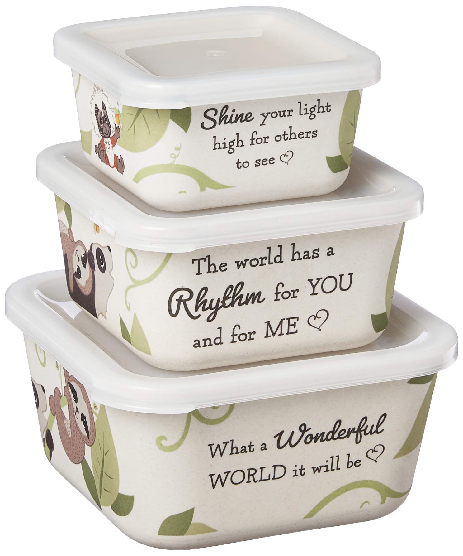 Amazon.com: Precious Moments 3 Piece Elephant/Monkey/Bear/Sloth Snack ...