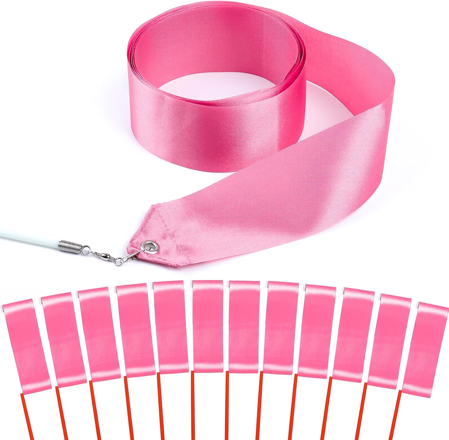 Amazon.com: HiUnicorn 12PCS Pink Dance Wands Ribbons Streamer for Kids ...