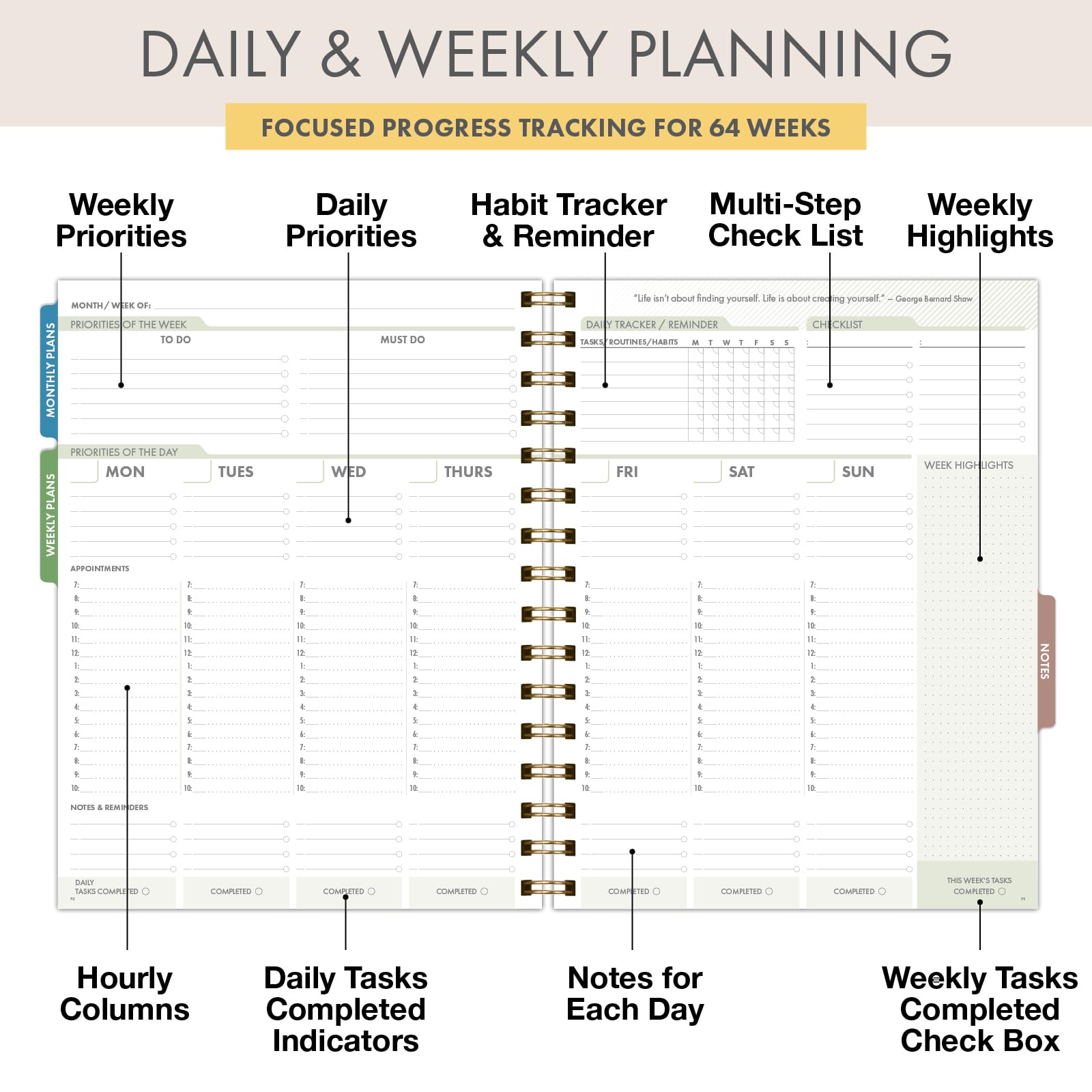 Snapklik.com : DELUXE ESSENTIAL PRO Undated Daily, Weekly & Monthly ...