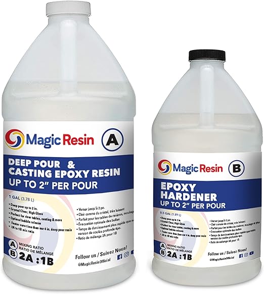 Magic Resin | 1.5 Gallon (5.7 L) | 2'' DEEP POUR, CASTING & ART Epoxy ...