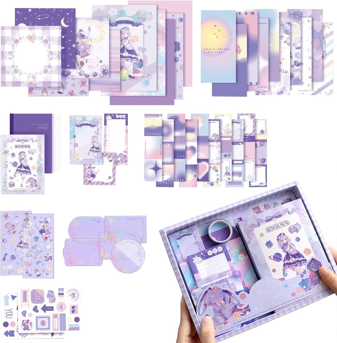HASTHIP Anime Scrapbook Stickers for Art Journaling Bullet Junk Journal ...