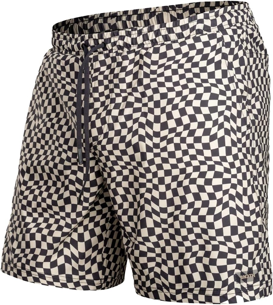 BN3TH Agua Volly 2N1 Short A012-WarpedCheckerVanilla L - Men's Dry-Fit ...