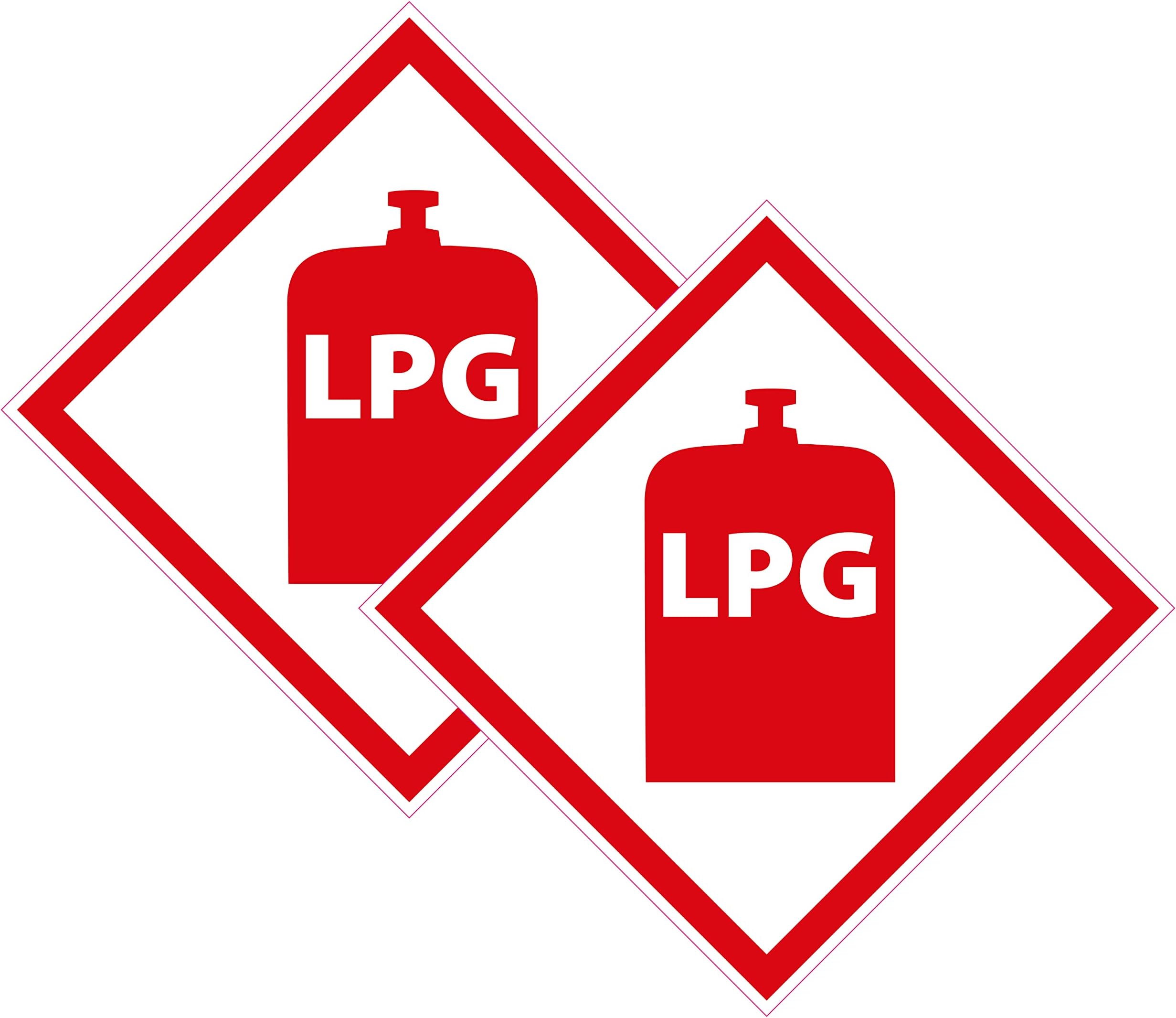 2 x Printwhizz Ltd LPG Warning Sticker Campervan 2 Off Gas Locker Box ...