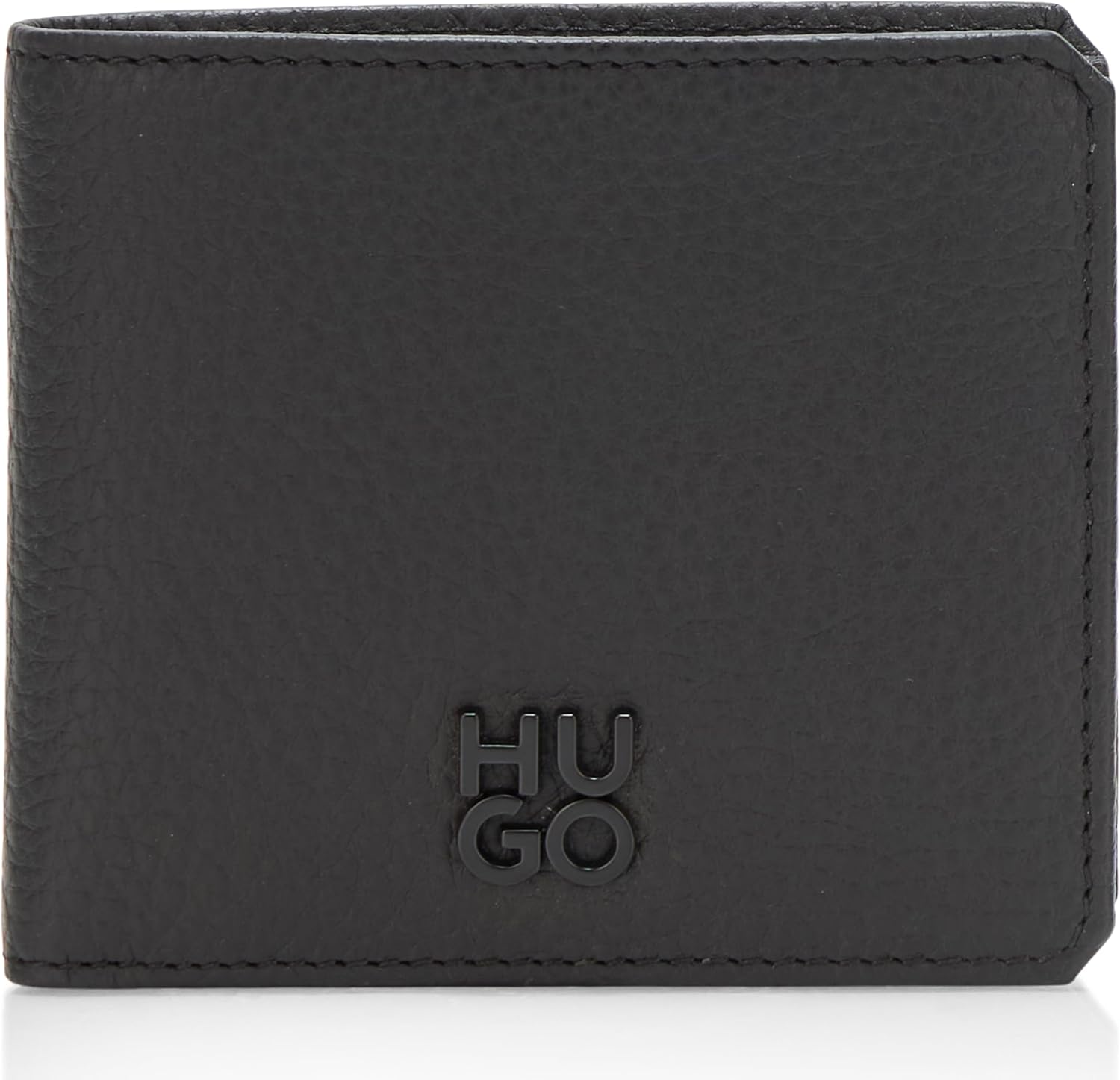 Amazon.com: HUGO, Nesh Stacked Logo Bifold Wallet, Catfish Black, One ...