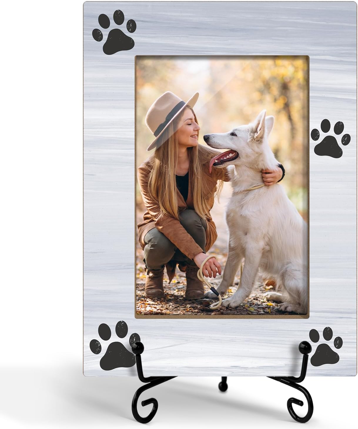 Amazon.com - Yuansail Pet Picture Frame 4x6 Wood, Dog Paw Prints Design ...