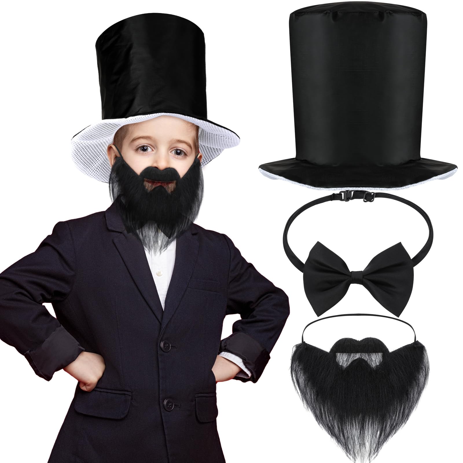 Amazon.com: Panitay 3 Pcs Abe Costume Cosplay Accessories for Kids Abe ...