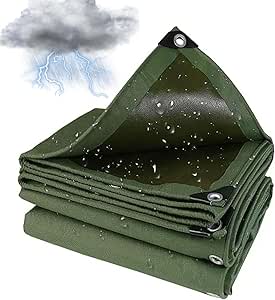Waterproof Tarpaulin 4x5ft, Canvas Tarp with Grommets, Tarp Heavy Duty ...