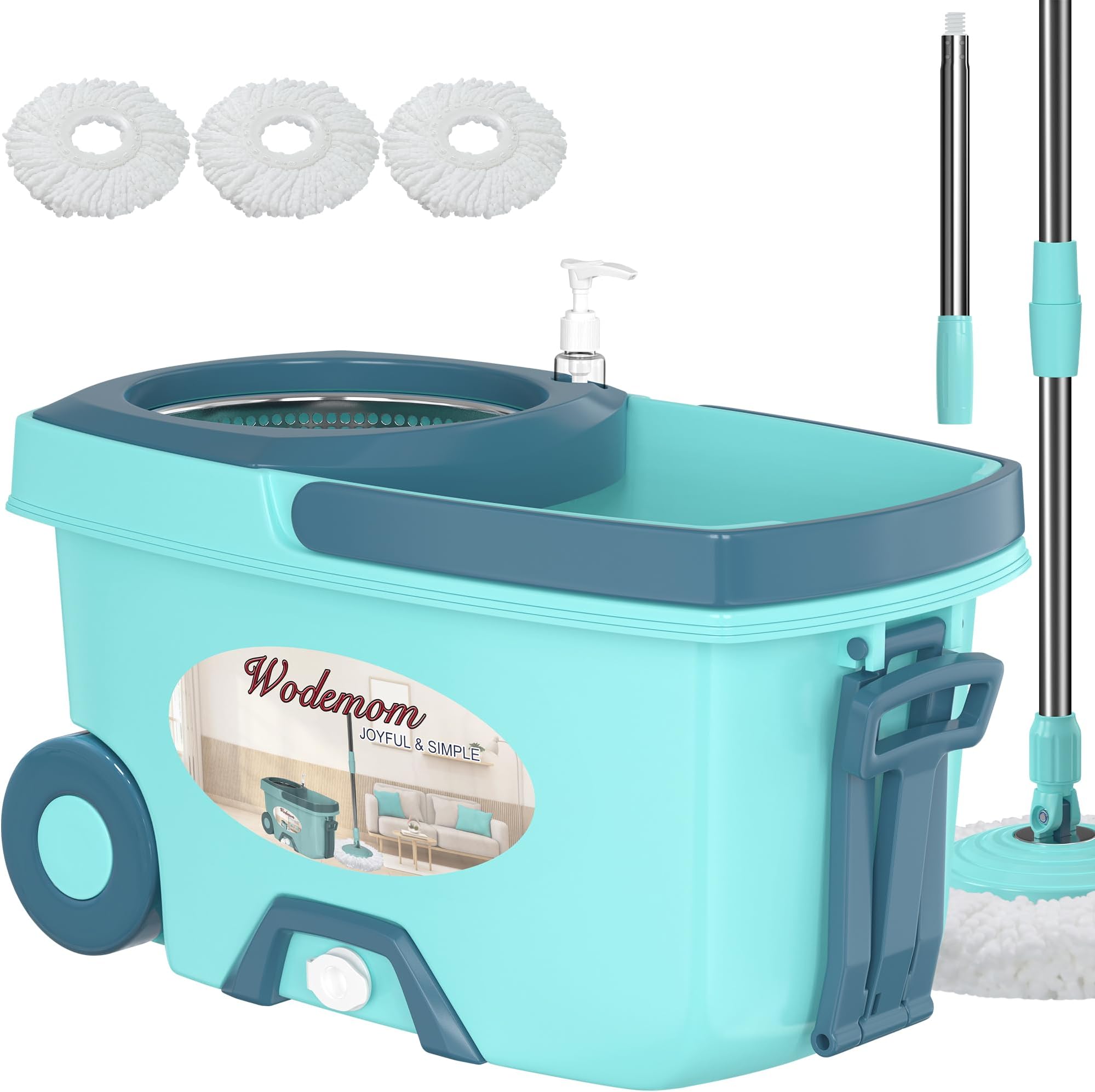 Amazon.com: Spin Mop and Bucket System, Mop and Bucket with Wringer Set ...