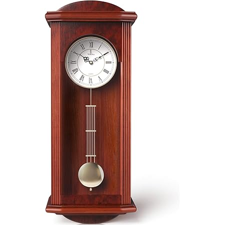 Amazon.com: Pendulum Wall Clock, Silent Decorative Wood Clock with ...