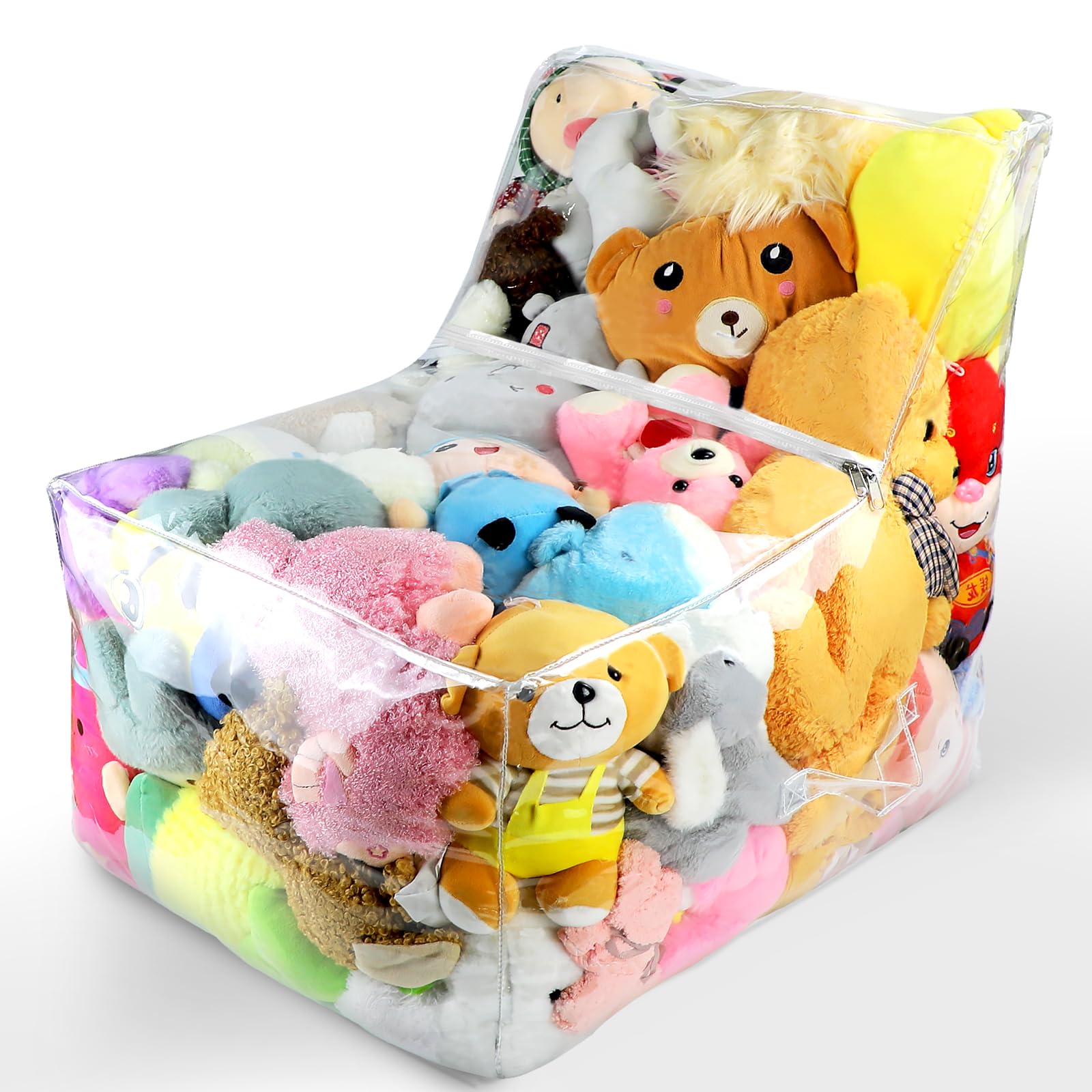 Amazon.com: Clear Stuffed Animal Storage, Large Stuffed Animal Bean Bag ...